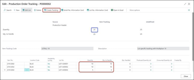TRIMIT Item Tracking for Production 22.2